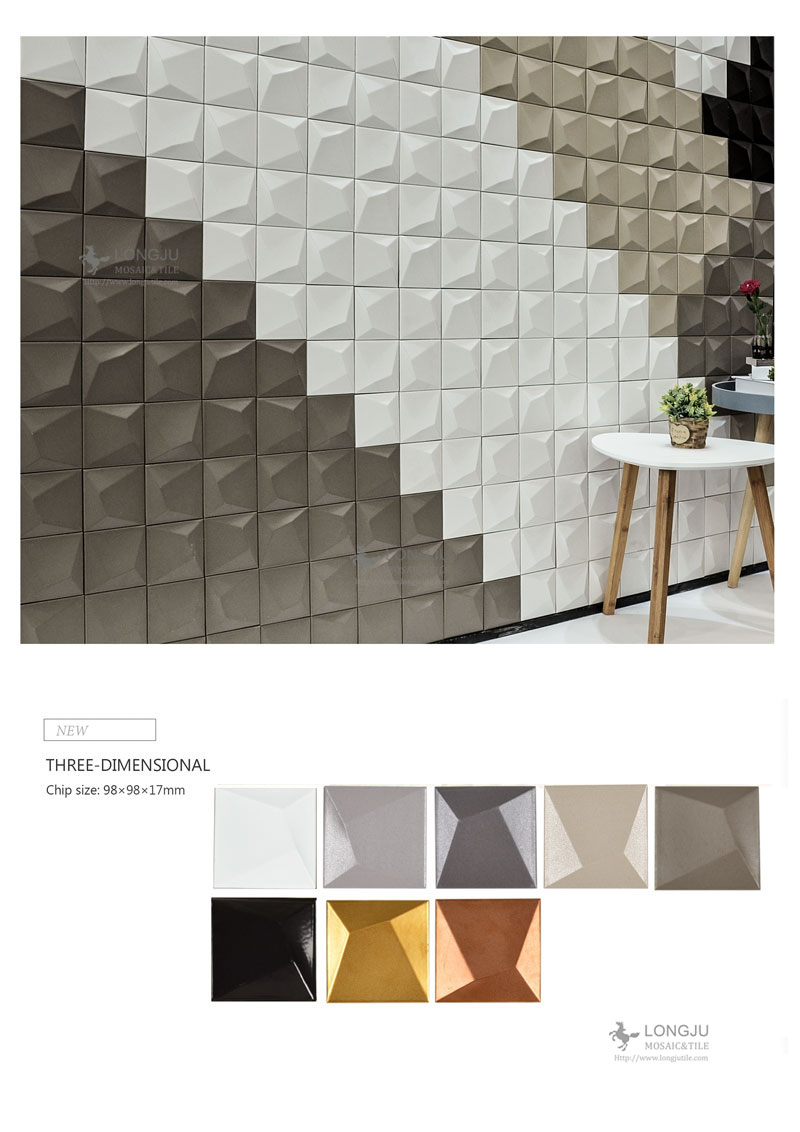 New style square shaped 3d wall porcelain ceramic tiles - Longju Mosaic ...