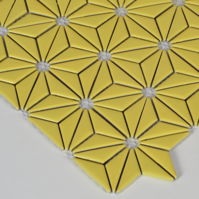 Latest Triangle Shape Flower Pattern Design Mosaic Wall Tile - Longju ...