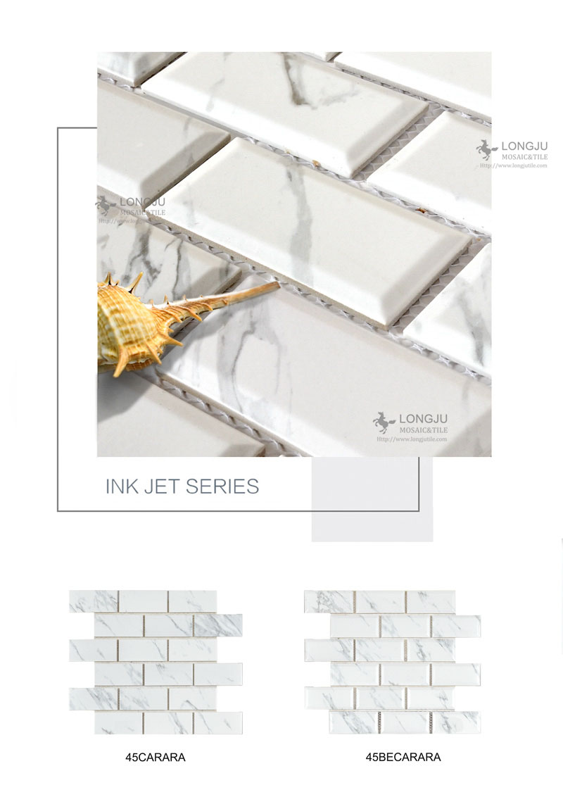 Kitchen Bathroom Decor Ink Jet Matte Porcelain Carrara White Marble ...
