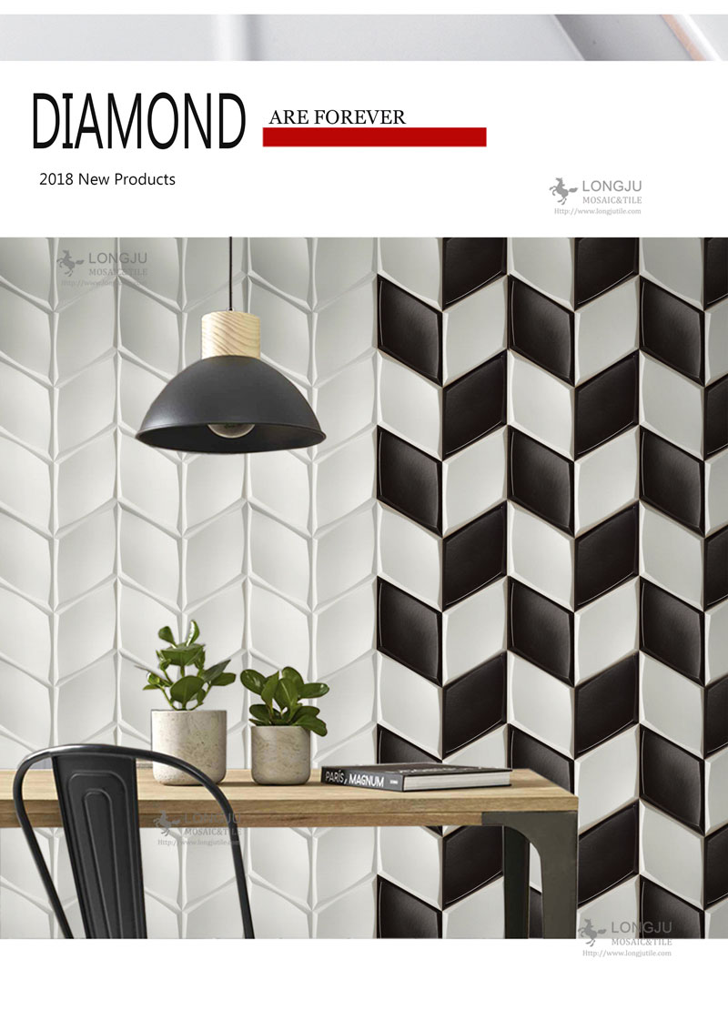 Best Selling Diamond Ceramic Tiles Front Wall Kitchen Bathroom - Longju ...