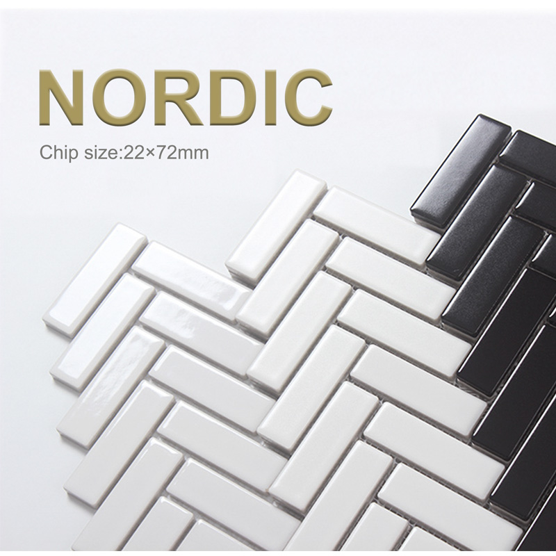 Fishbone White Glazed Porcelain Herringbone Wall Decoration MosaicTiles ...